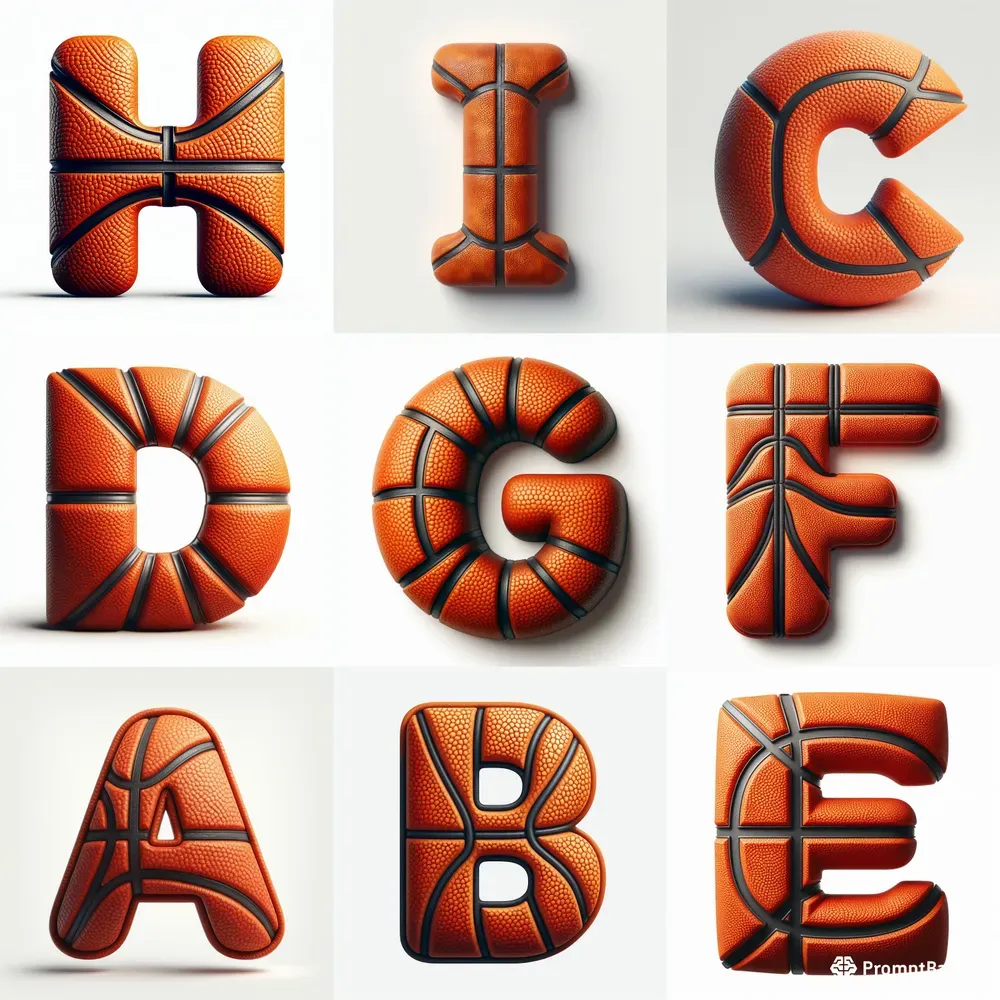 Basketball Doodle Letters DALL·E Prompt | PromptBase