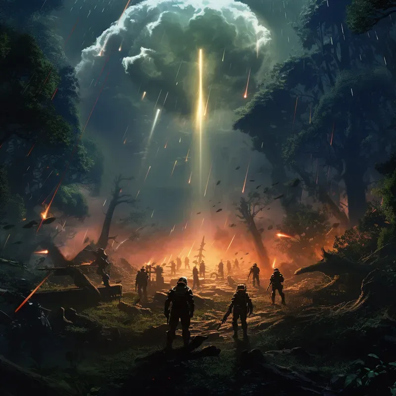 Concept Art Battlefield Landscapes Midjourney Prompt | PromptBase