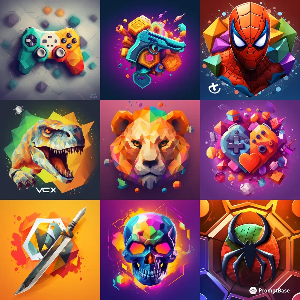 Hexagon Game Logos Midjourney Prompt | PromptBase