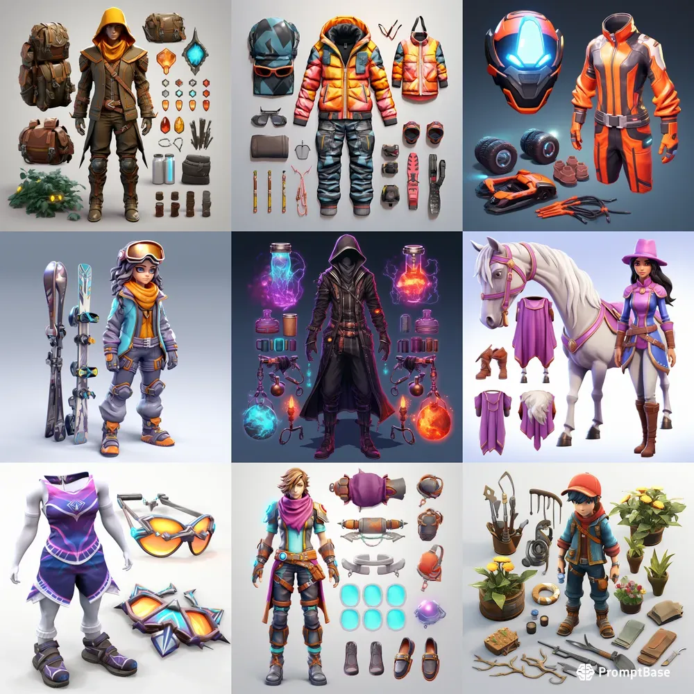RPG Avatar Clothing In 3D Games Assets Midjourney Prompt | PromptBase