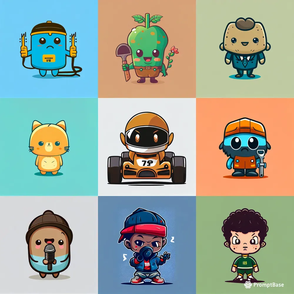 Cute Mascots Midjourney Prompt | PromptBase