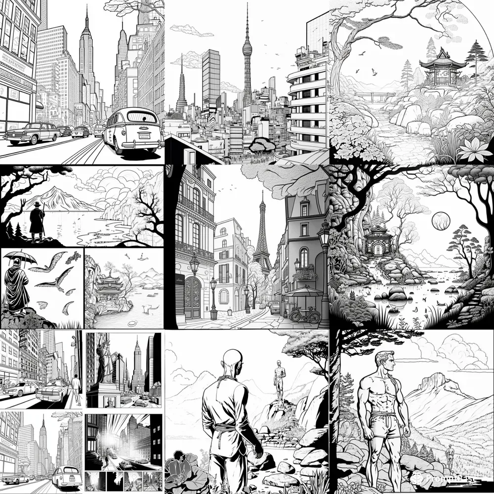 Comic Books Coloring - Comics Midjourney Prompt | PromptBase