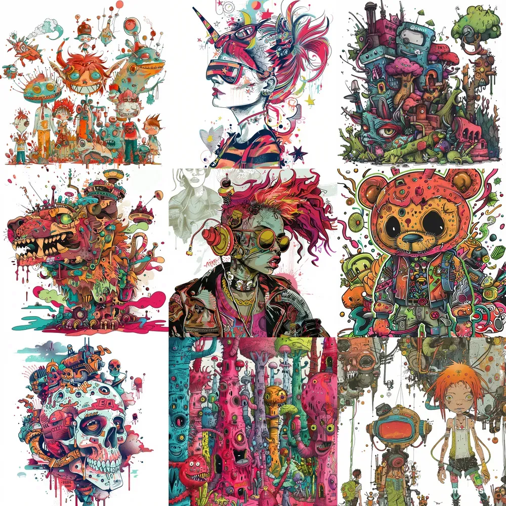 Doodle Punk Wonderland Book Cover Art Midjourney Prompt | PromptBase