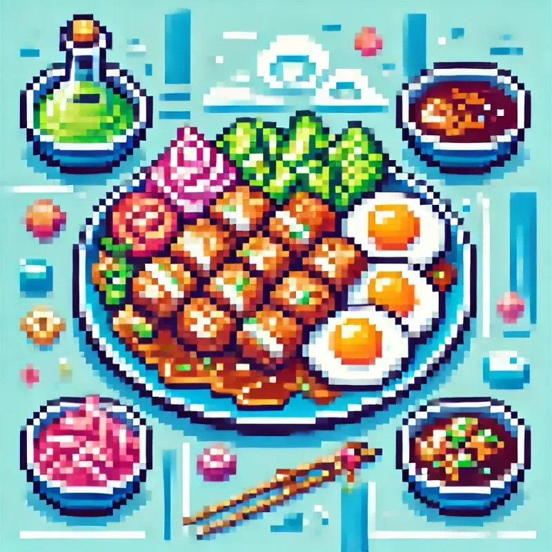 Pixel Art Panasian Menus DALL·E Prompt | PromptBase