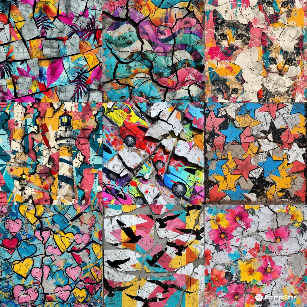 Abstract Fragmented Patterns Midjourney Prompt | PromptBase