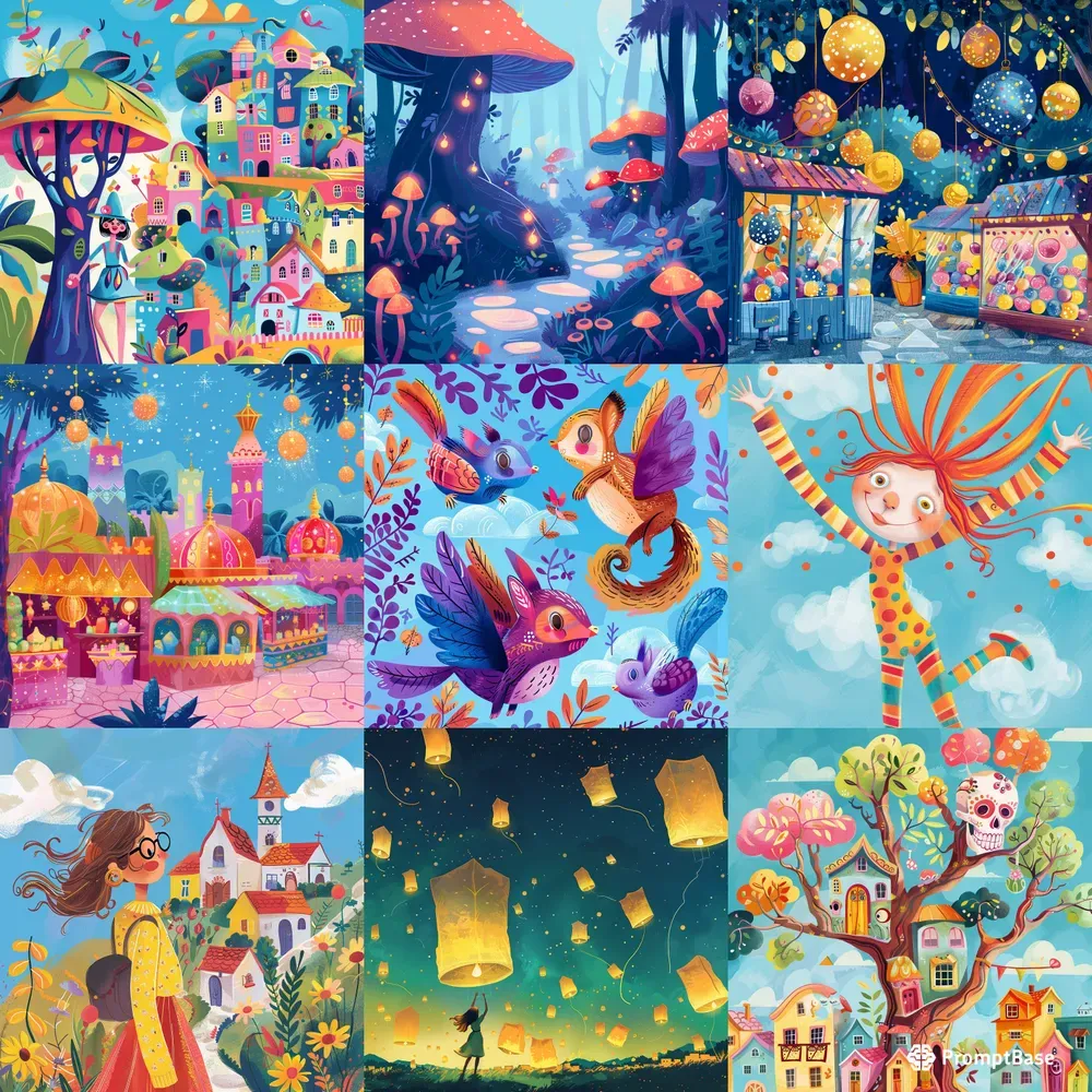 Flux And Mirth Children Books Art Midjourney Prompt | PromptBase