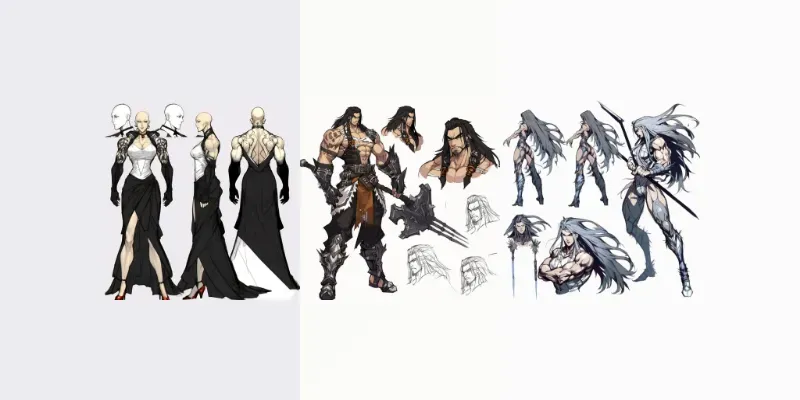 Anime Concept Design Sheets Midjourney Prompt | PromptBase