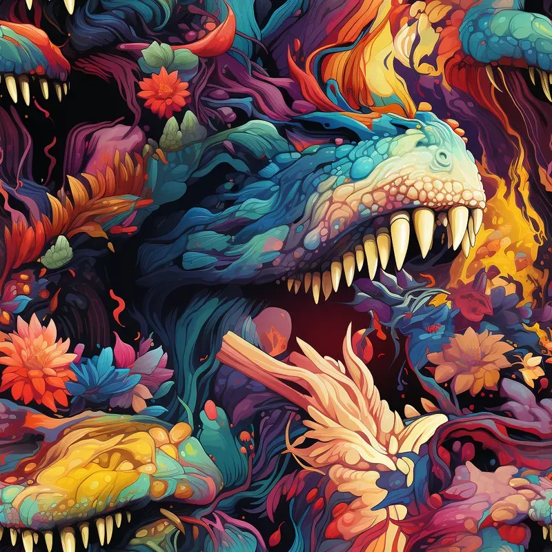 Seamless 2D Psychedelic Textures Midjourney Prompt | PromptBase