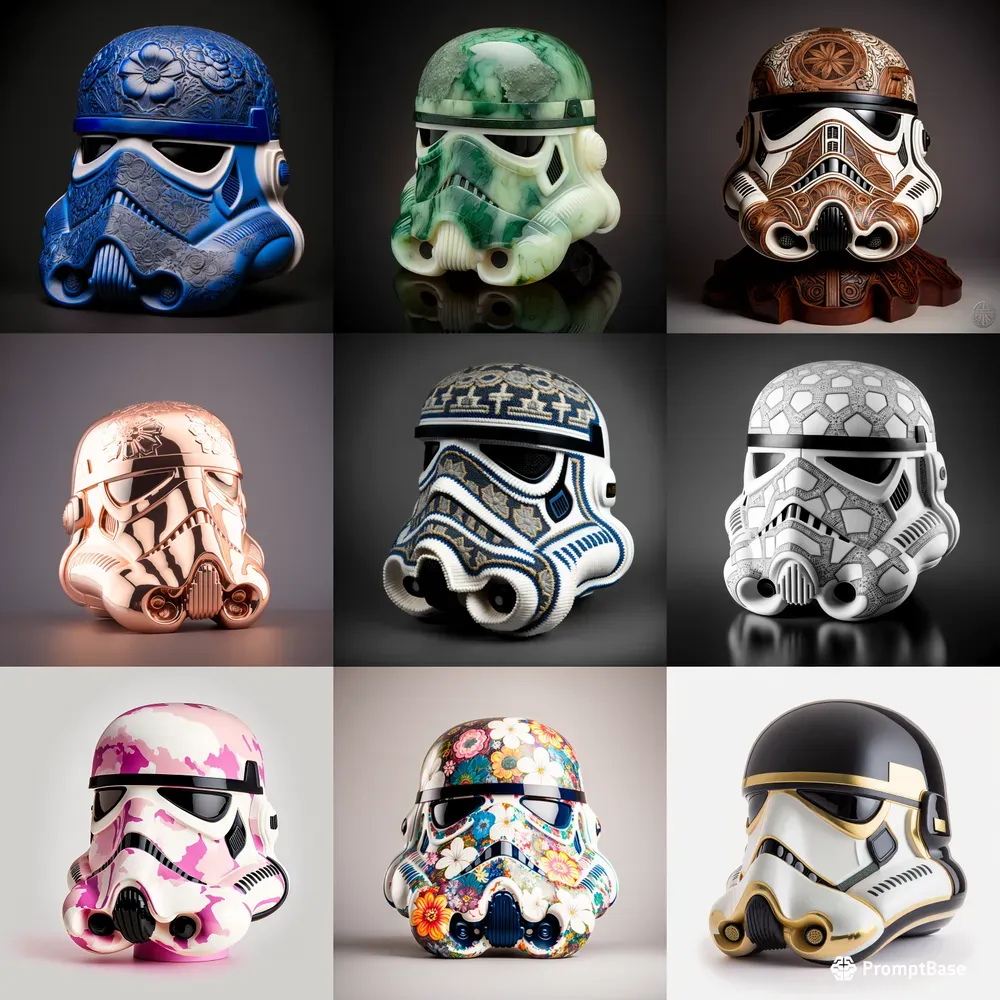 Custom Storm Trooper Helmet Designs Midjourney Prompt | PromptBase