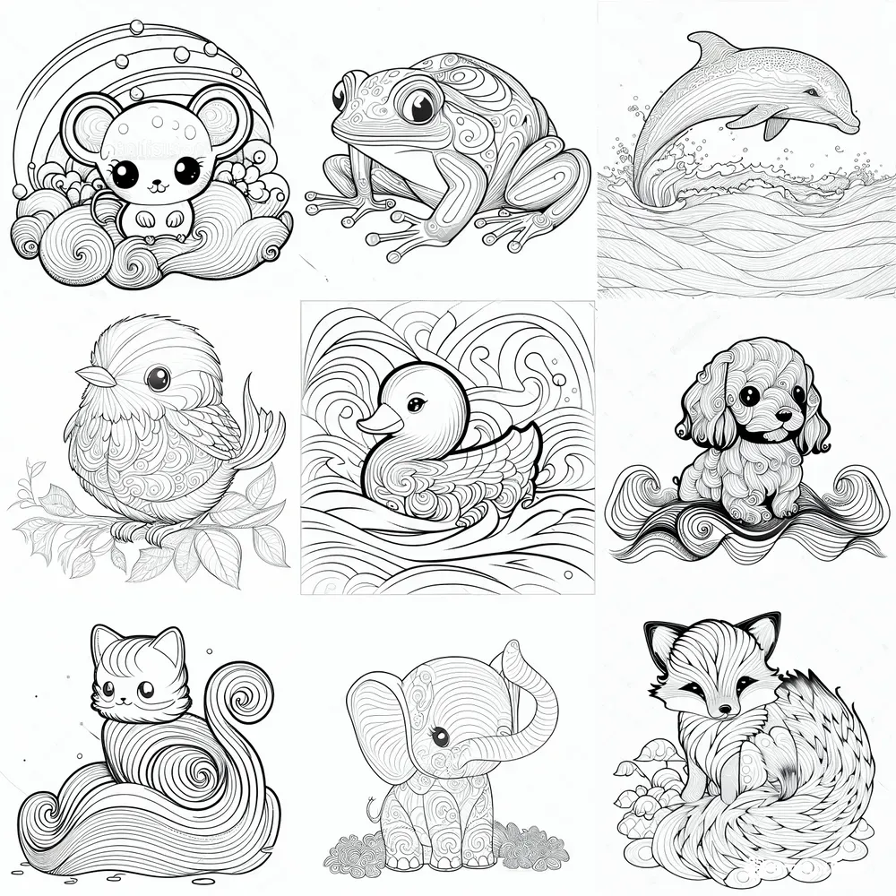 Kids Coloring Book Pages Midjourney Prompt | PromptBase