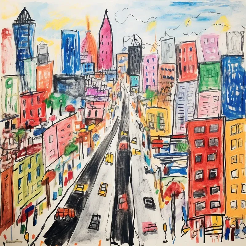 Imaginative 5 Year Old Crayon Drawings Midjourney Prompt | PromptBase