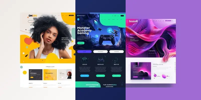 Vibrant Website Designs Midjourney Prompt | PromptBase