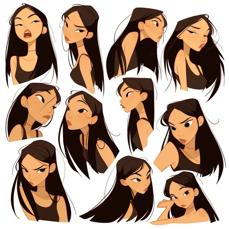 Character Sheets With Big Emotions Midjourney Prompt | PromptBase