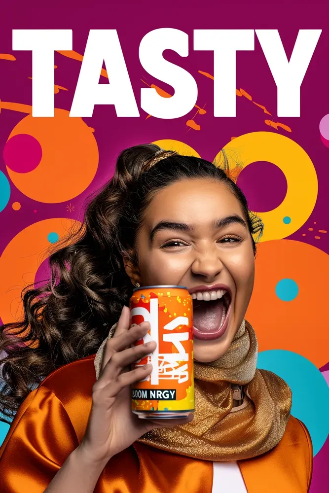 Vibrant Energy Drink Ad Campaigns Midjourney Prompt | PromptBase
