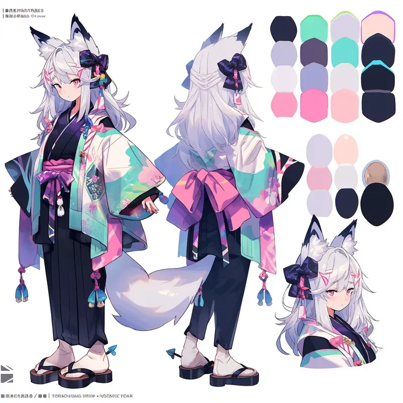 Anime Character Reference Sheets Midjourney Prompt | PromptBase