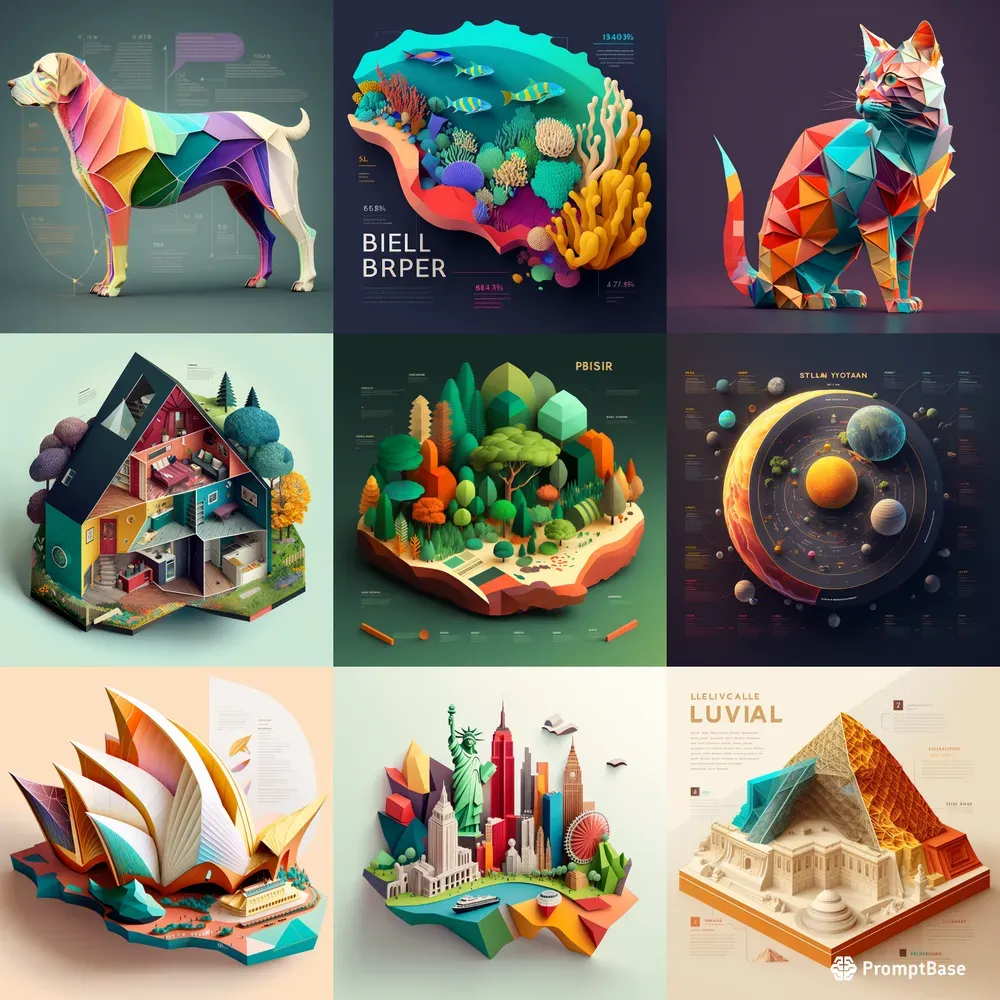 Geometry Illustrations Midjourney Prompt | PromptBase