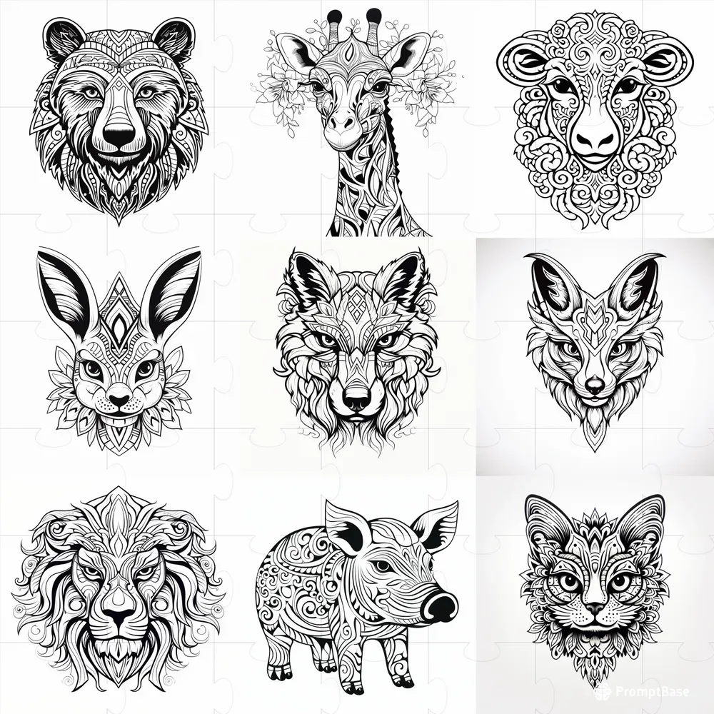 Tiki Animal Patterns Midjourney Prompt | PromptBase