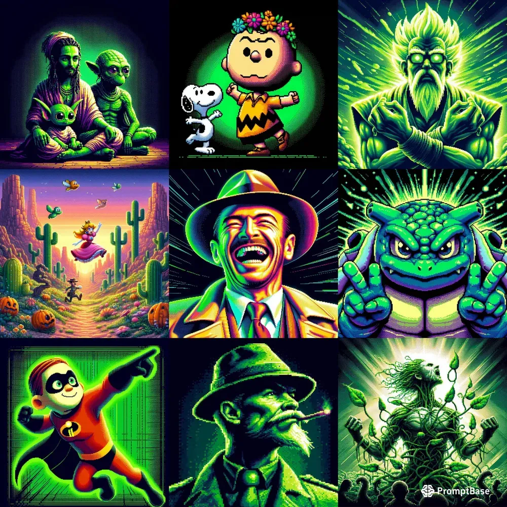 Retro Heroes 8bit Animated Portraits DALL·E Prompt | PromptBase