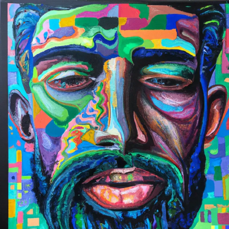 Colorful Man Portraits Oil Paint DALL·E Prompt | PromptBase
