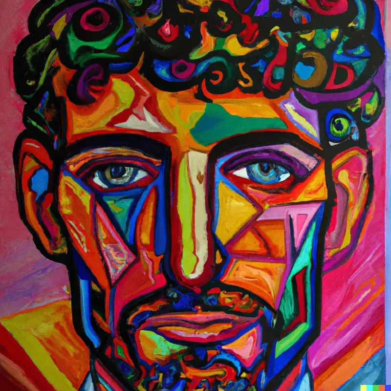 Colorful Man Portraits Oil Paint DALL·E Prompt | PromptBase