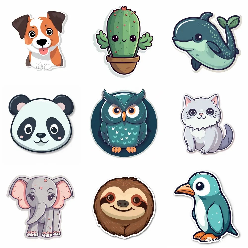 Cute Sticker Designs Midjourney Prompt | PromptBase