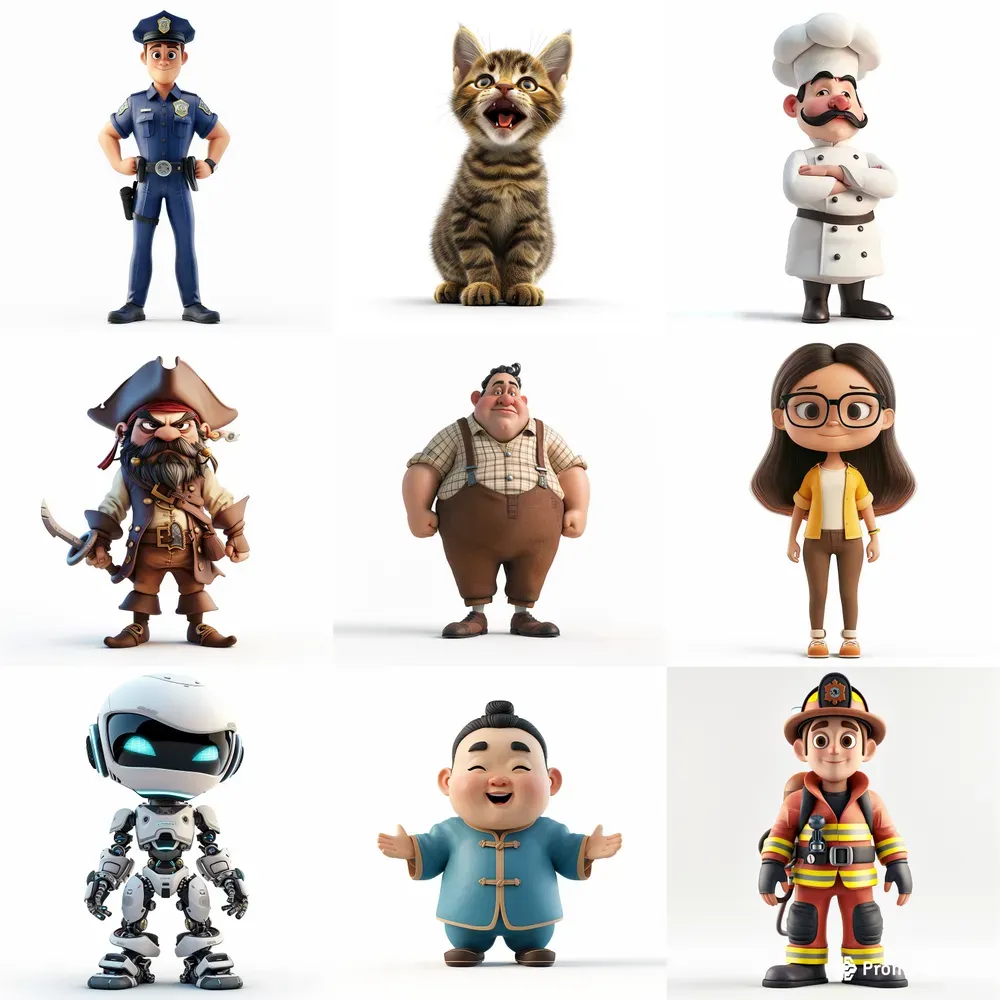 Defined Cartoon Characters Midjourney Prompt | PromptBase