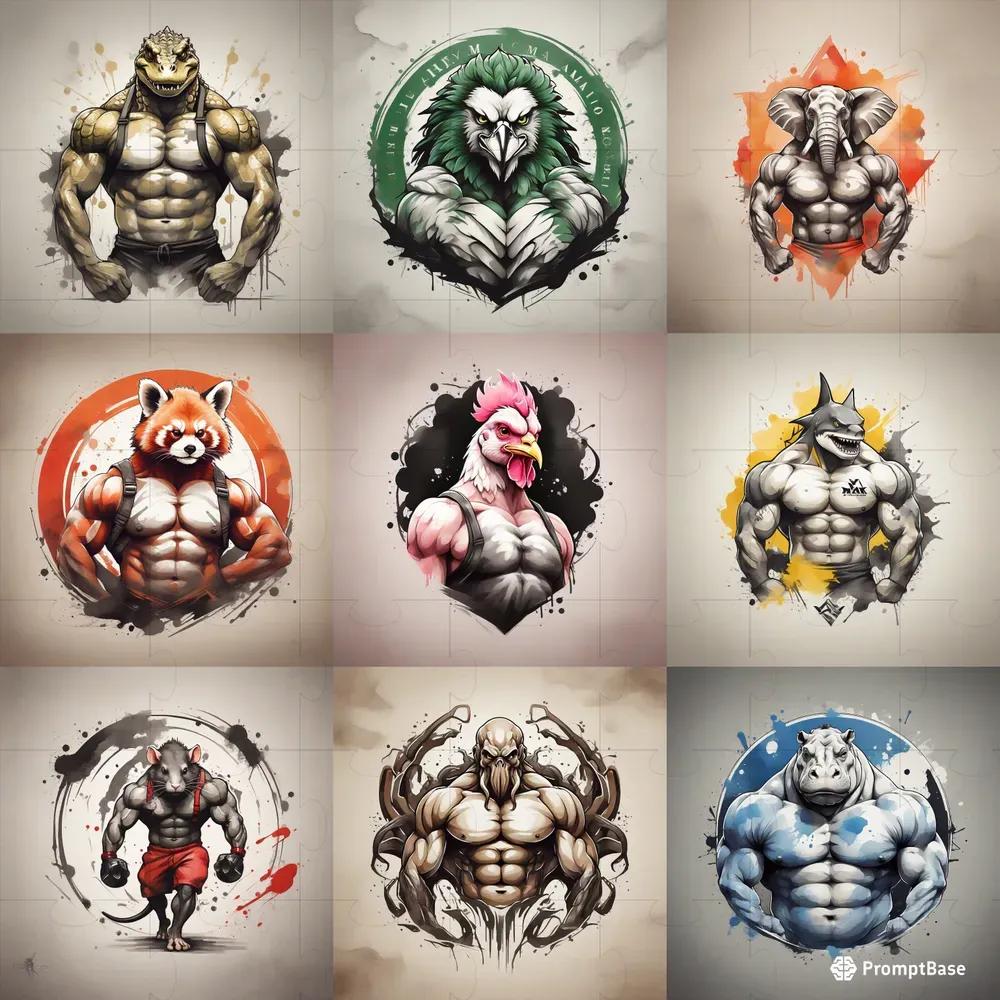 Bodybuilder Logo Designs Leonardo Ai Prompt | PromptBase