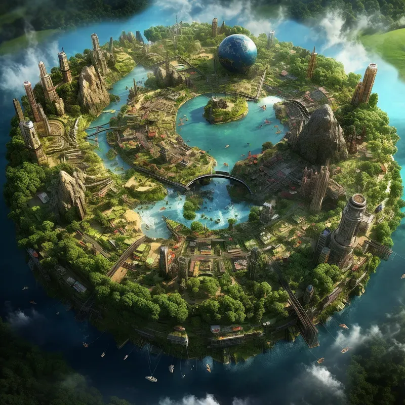 3D Uhd Future World Maps Midjourney Prompt | PromptBase