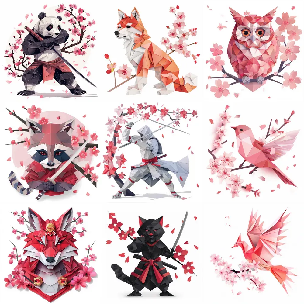 Japanese Origami Vector Illustrations Midjourney Prompt | PromptBase