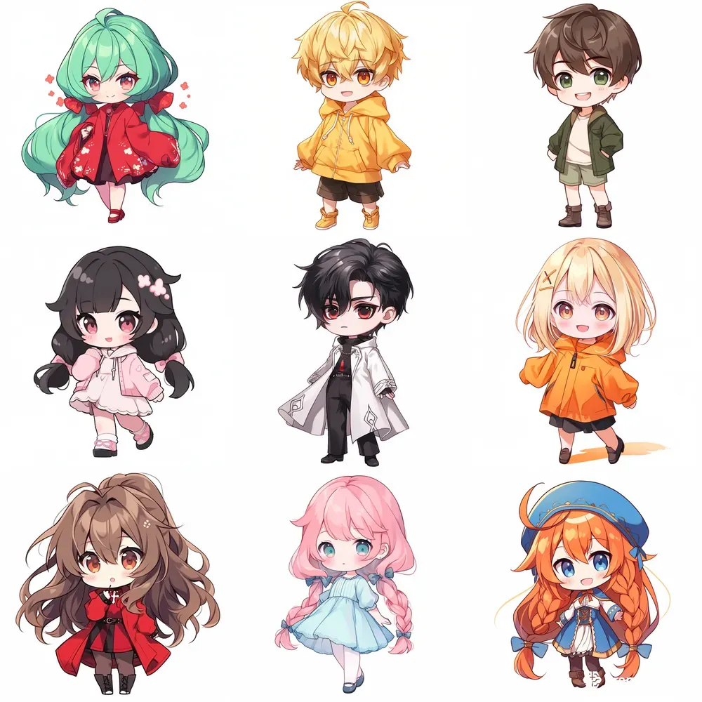 Chibi Style Anime Characters Midjourney Prompt | PromptBase