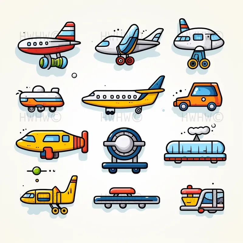 Cute 2D Cartoon Doodle Icon Sets Midjourney Prompt | PromptBase