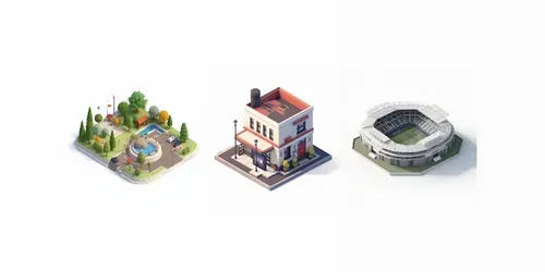 3D Model Isometric Constructions Midjourney Prompt | PromptBase