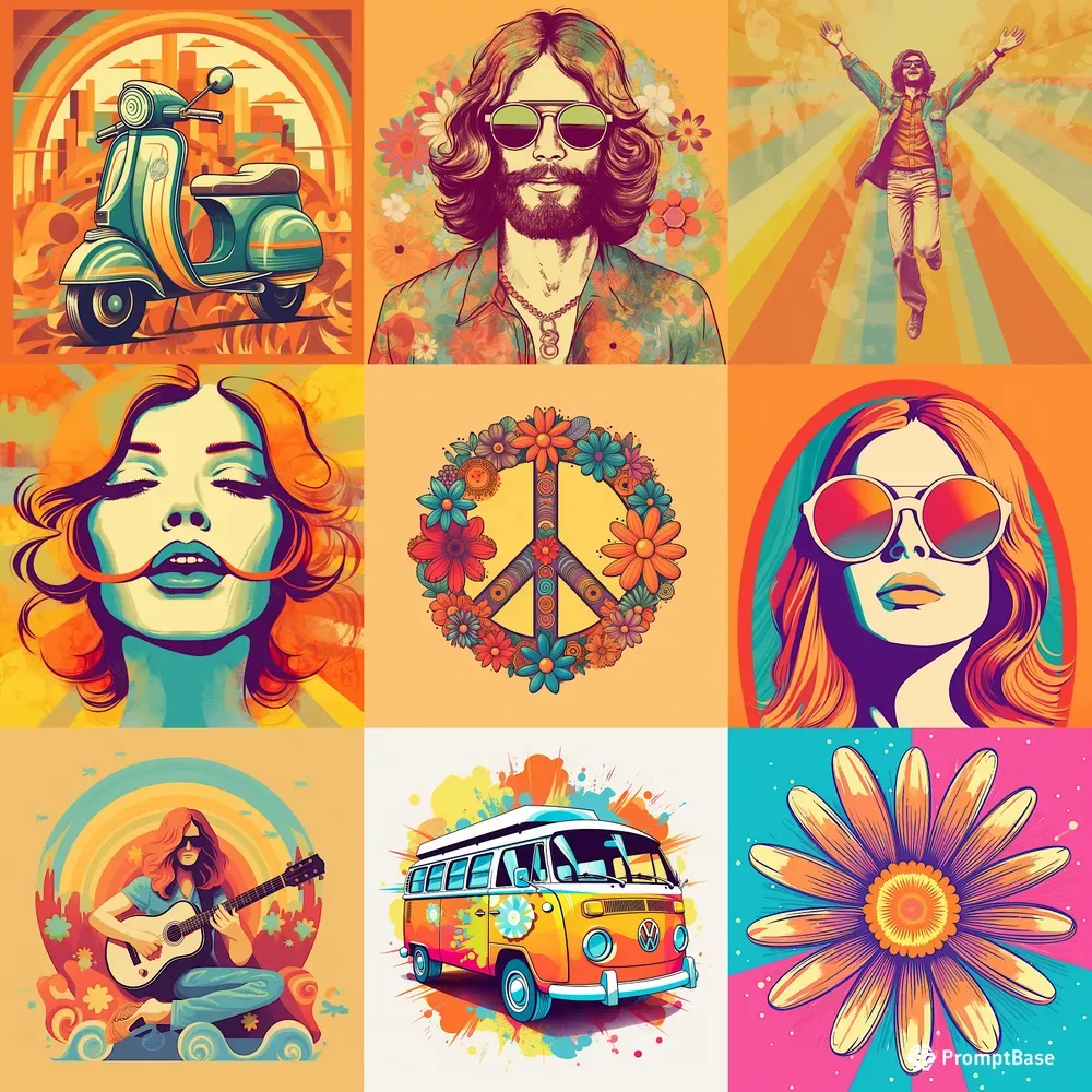 70s Style Illustrations Midjourney Prompt | PromptBase