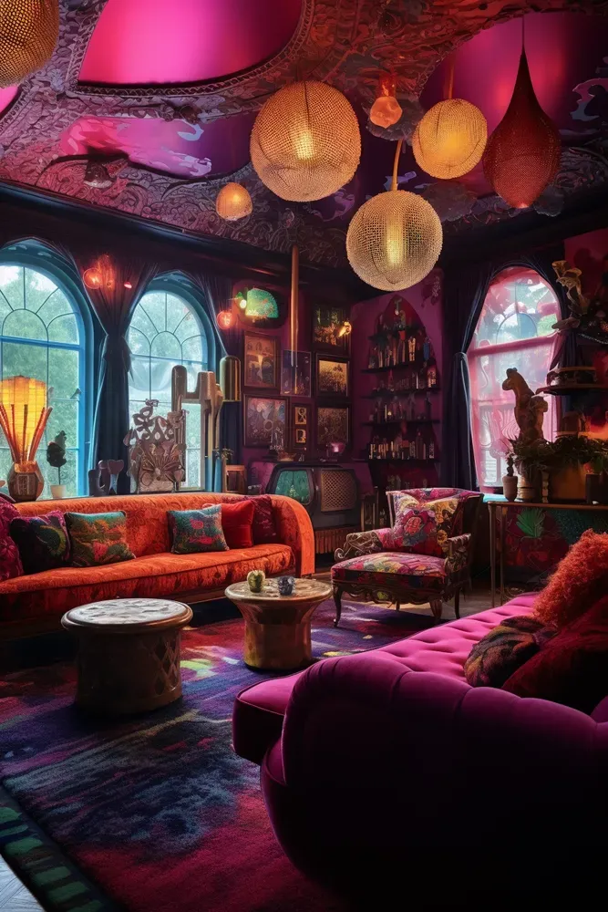 Psychedelic Realism Interior Spaces Midjourney Prompt | PromptBase