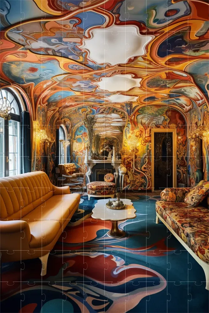 Psychedelic Realism Interior Spaces Midjourney Prompt | PromptBase