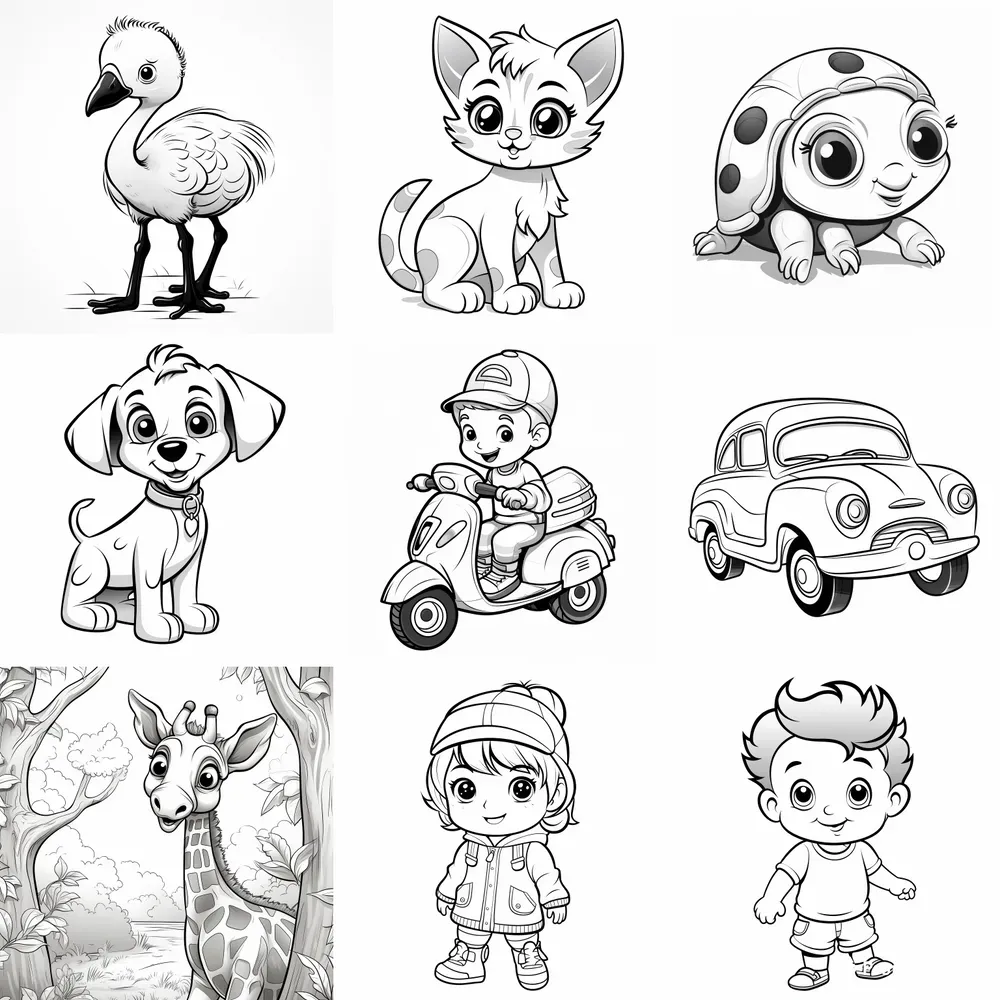 Beautiful Childrens Coloring Pages Midjourney Prompt | PromptBase