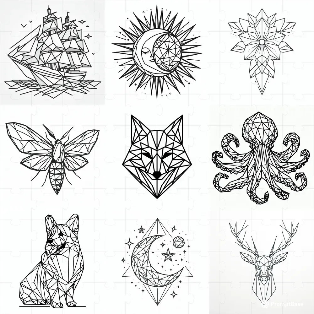Low Poly Tattoo Designs DALL·E Prompt | PromptBase