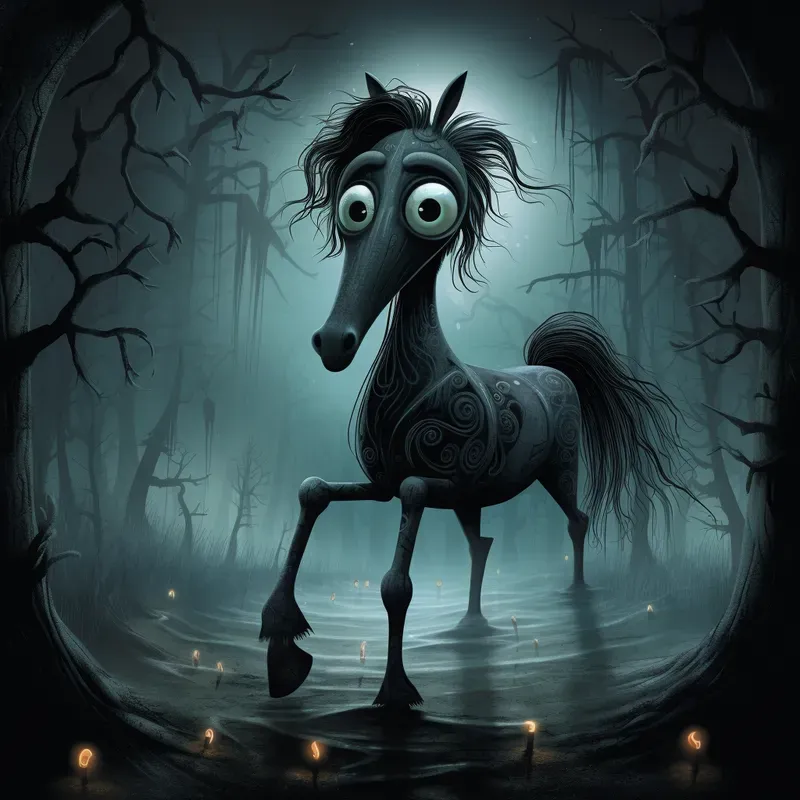 Tim Burton Animals Midjourney Prompt | PromptBase