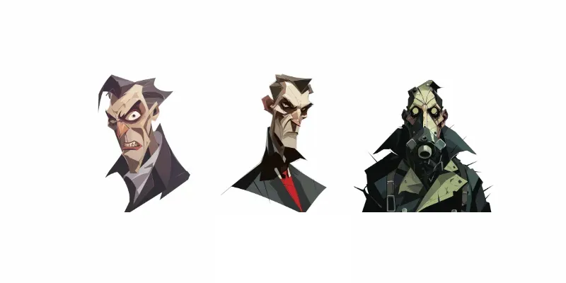 Stylized Evil Faces Designs Midjourney Prompt | PromptBase