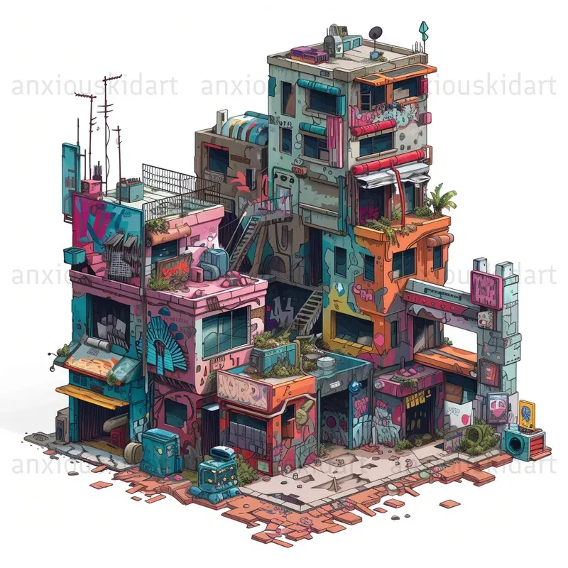 Isometric Modern Dioramas Level Designs Midjourney Prompt | PromptBase