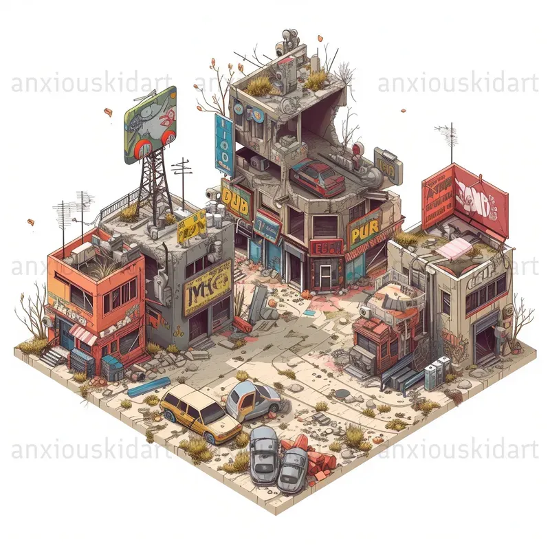 Isometric Modern Dioramas Level Designs Midjourney Prompt | PromptBase