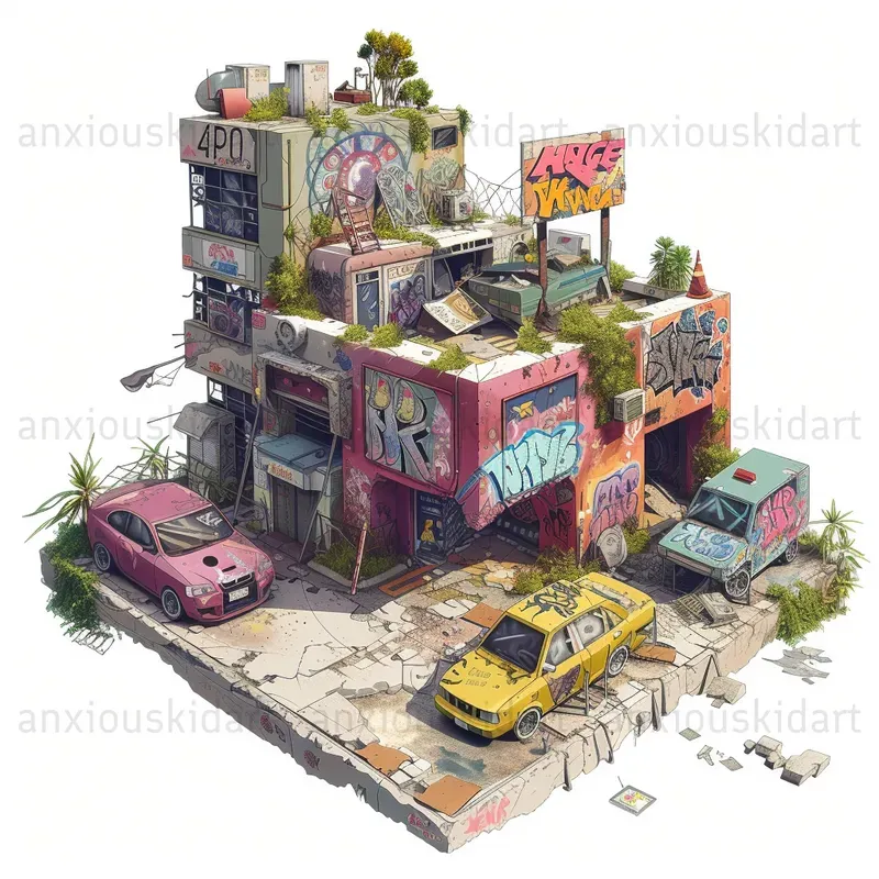 Isometric Modern Dioramas Level Designs Midjourney Prompt | PromptBase