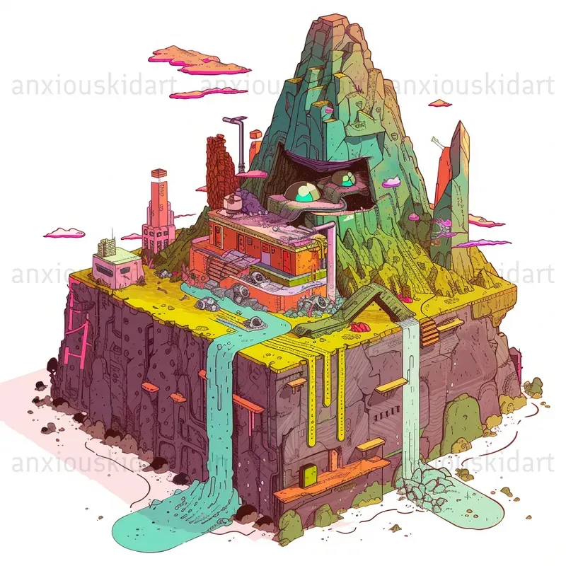 Isometric Modern Dioramas Level Designs Midjourney Prompt | PromptBase