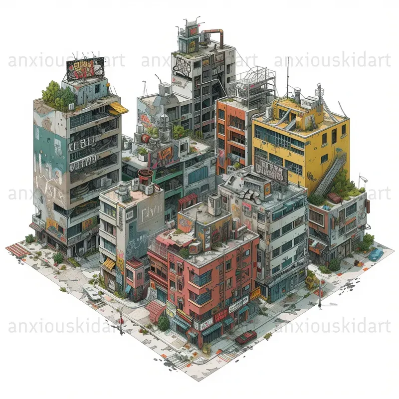 Isometric Modern Dioramas Level Designs Midjourney Prompt | PromptBase