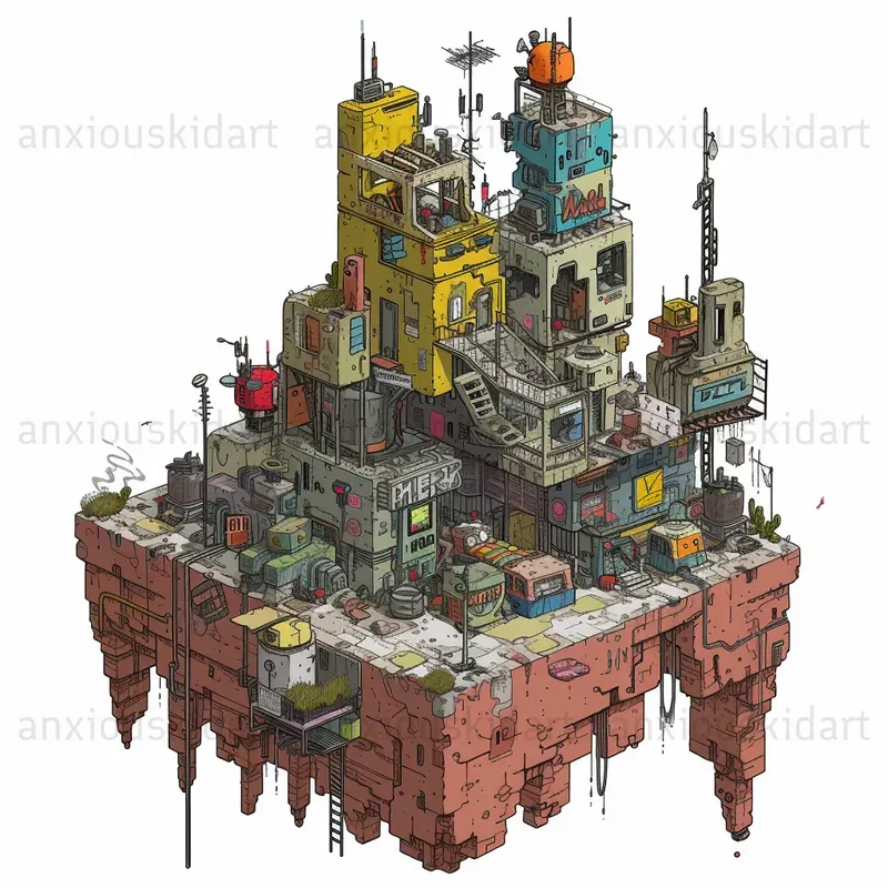 Isometric Modern Dioramas Level Designs Midjourney Prompt | PromptBase