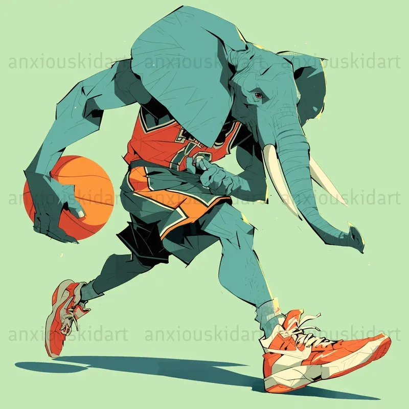 Cartoon Basketball Players Animals Midjourney Prompt | PromptBase