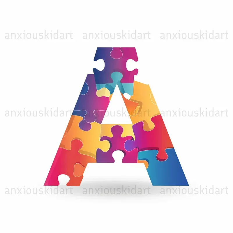 Minimalist Colorful Puzzle Letters Logos Midjourney Prompt | PromptBase