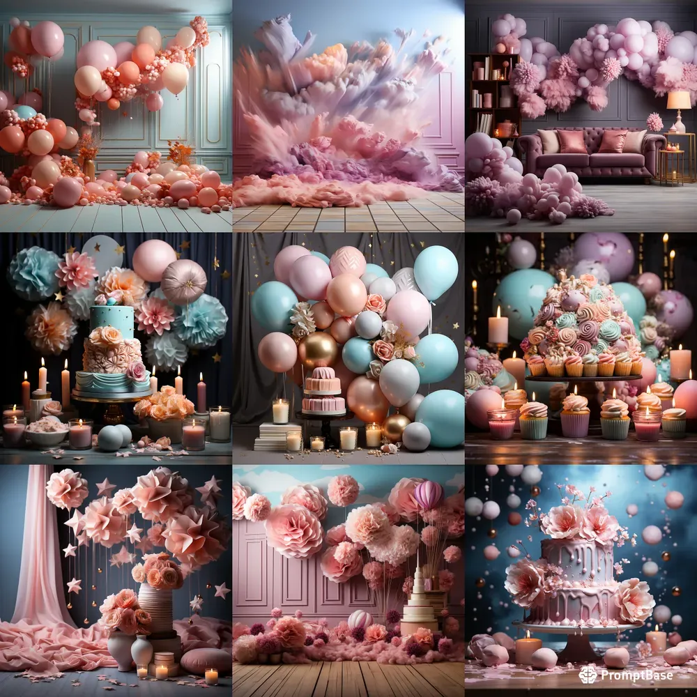 Professional Pastel Birthday Backdrops Midjourney Prompt | PromptBase