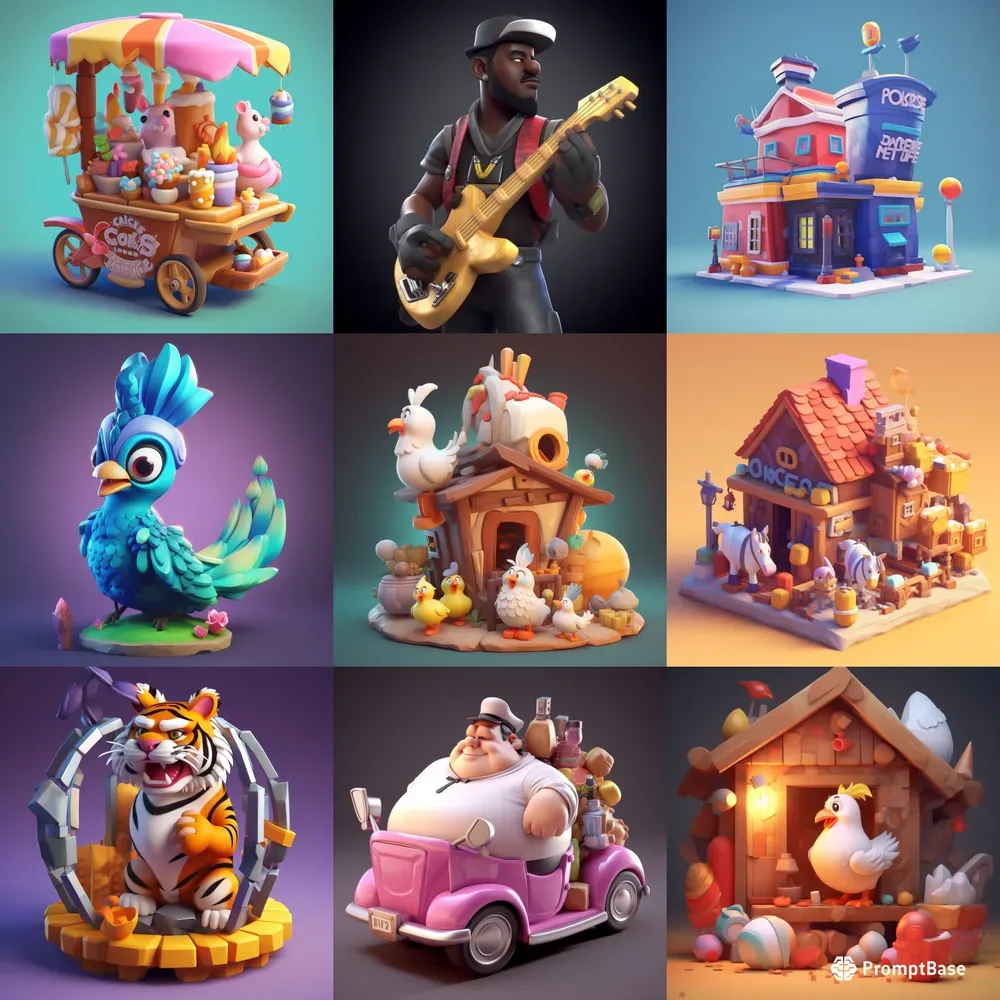 Easy 3D Cartoons Of Anything Midjourney Prompt | PromptBase