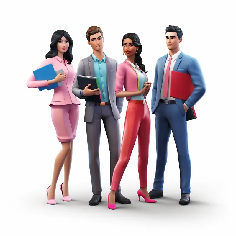 Sims Style Character Illustrations Midjourney Prompt | PromptBase